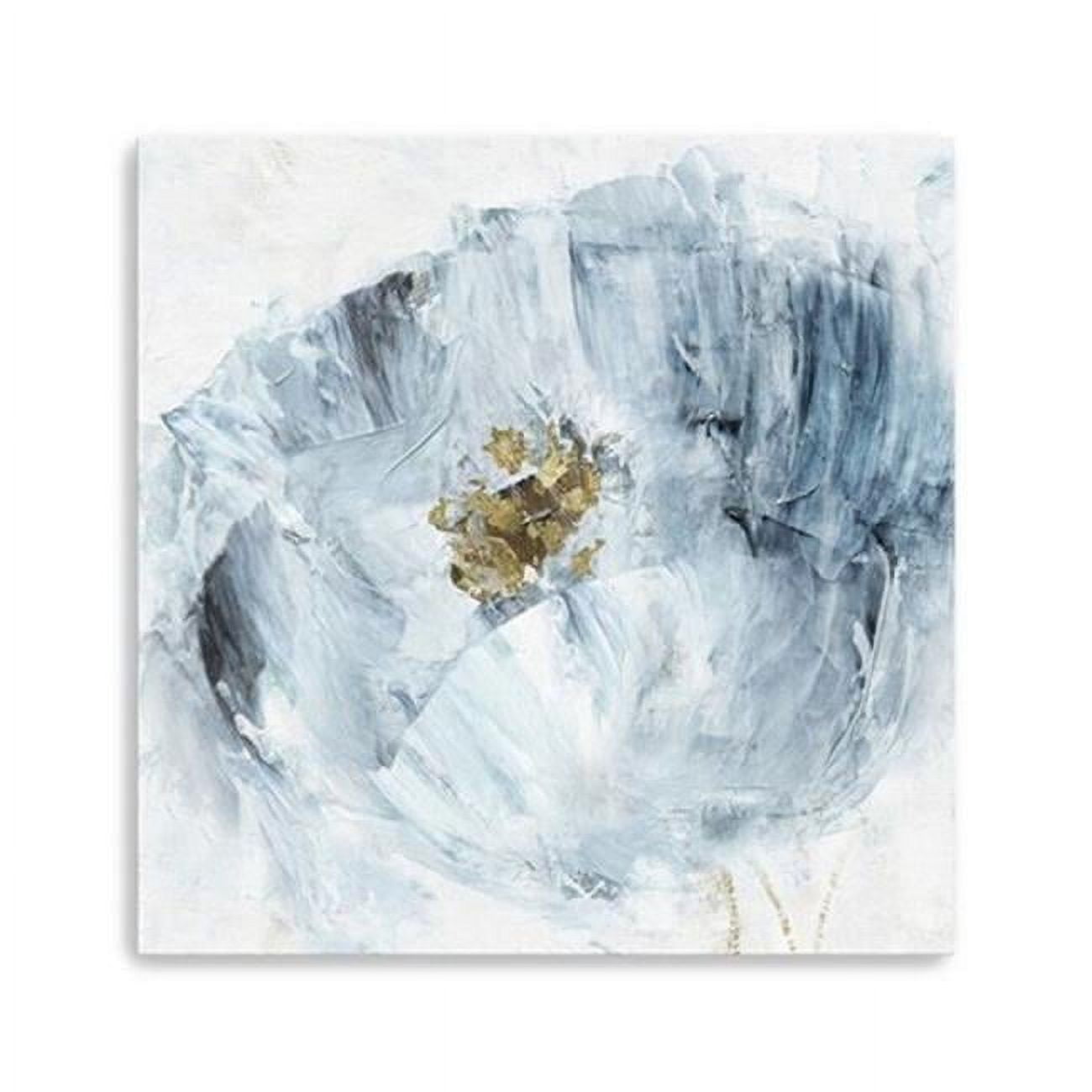 30 x 30 in. Watercolor Abstract Gray Blue Flower II Canvas Wall Art ...