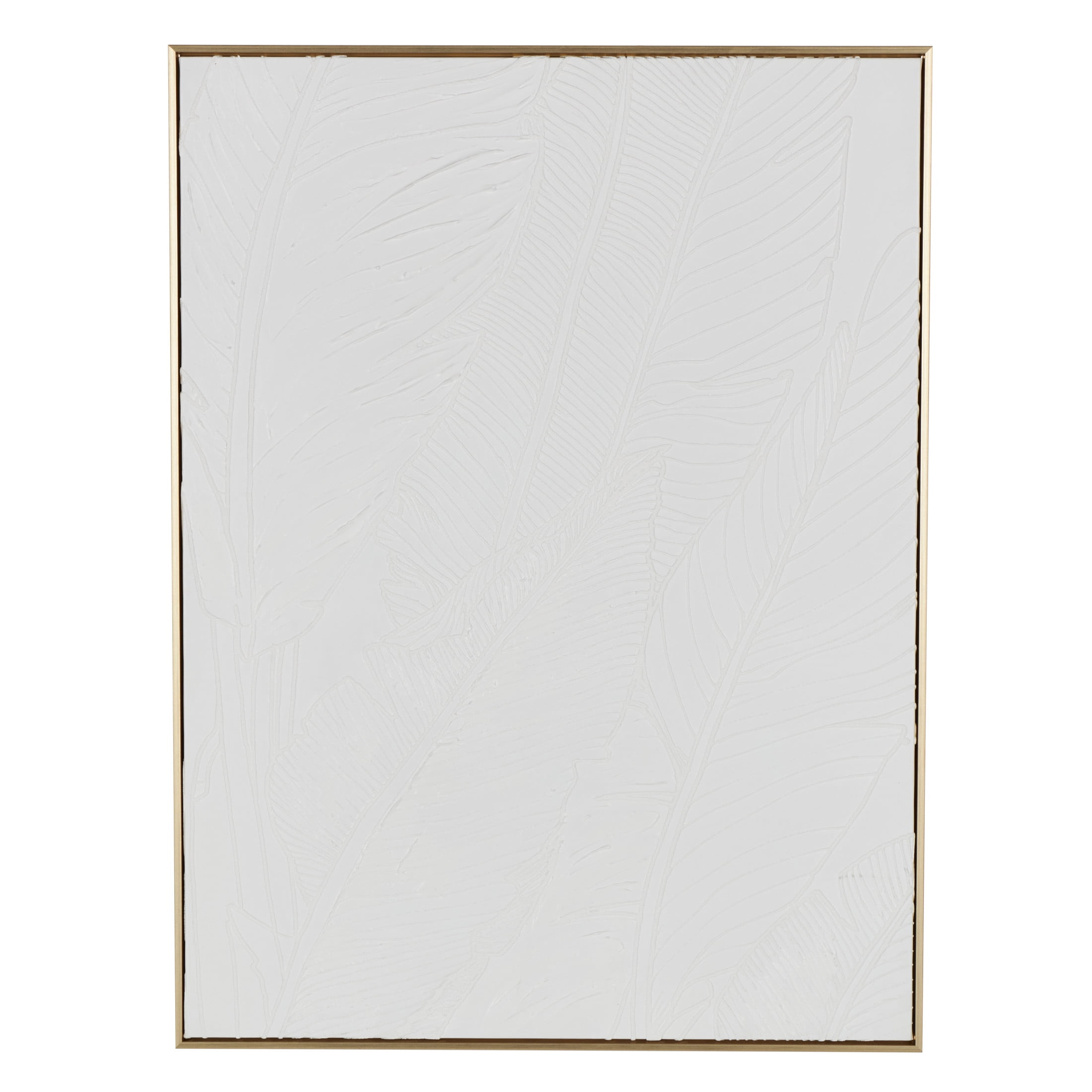 30" x 40" Textured Leaf Framed Wall Art with Gold Frame, by DecMode ...