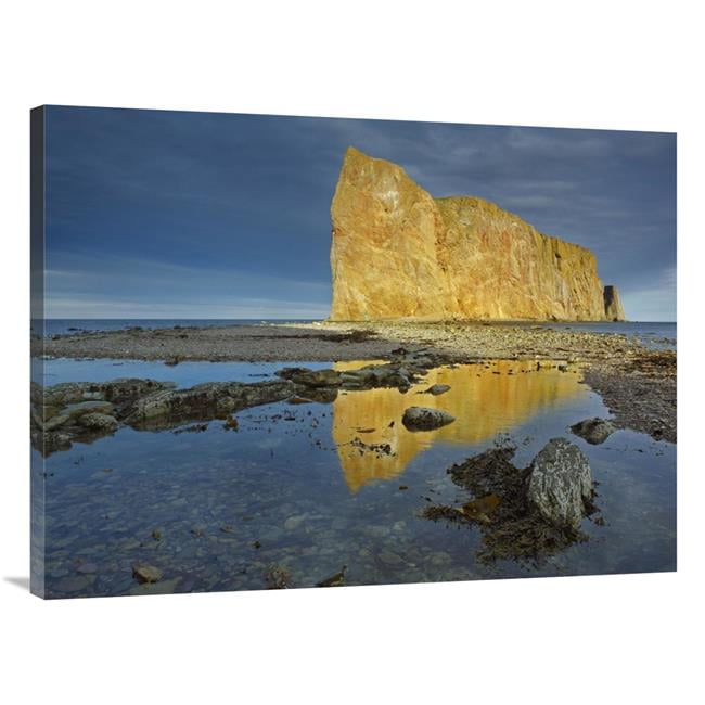 30 x 40 in. Coastline & Perce Rock, A Limestone Formation, Quebec ...
