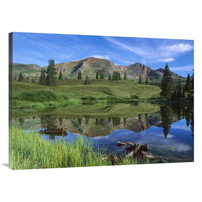 30 x 40 in. Ruby Peak Reflected in Lake, Raggeds Wilderness, Colorado ...