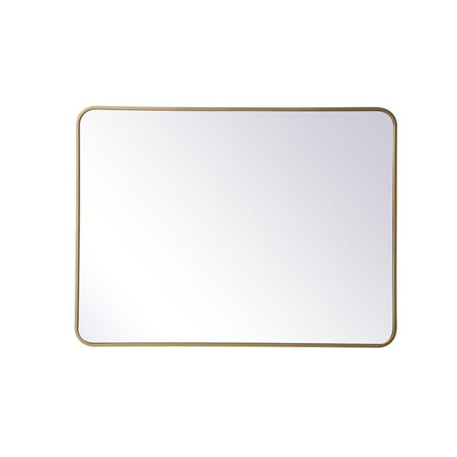 30 x 40 in. Soft Corner Metal Rectangular Mirror, Brass - Walmart.com