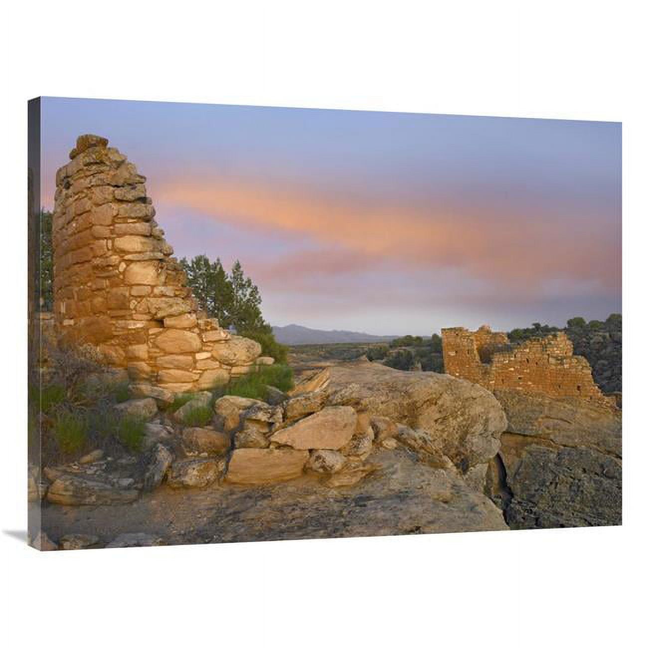 30 x 40 in. Stronghold House with Sleeping Ute Mountain, Hovenweep ...