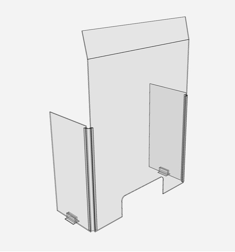 30" x 42" Acrylic Shield Plexiglass Sneeze Guard Barrier w/Angled Top ...