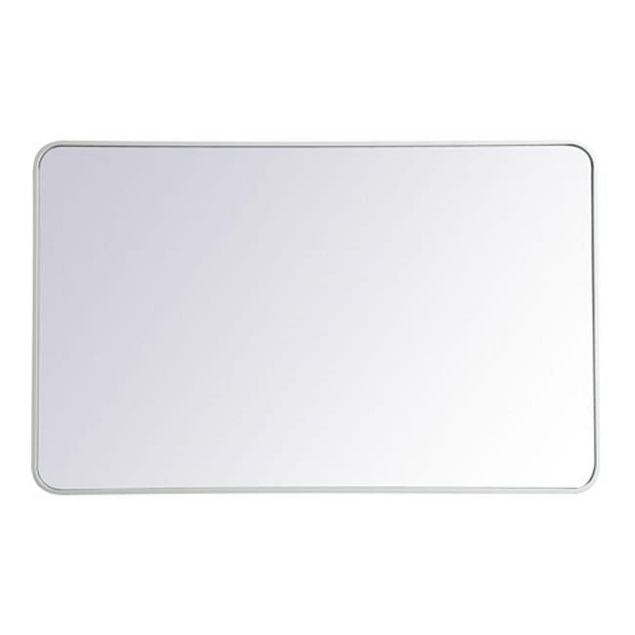 30 x 48 in. Soft Corner Metal Rectangular Mirror, White - Walmart.com