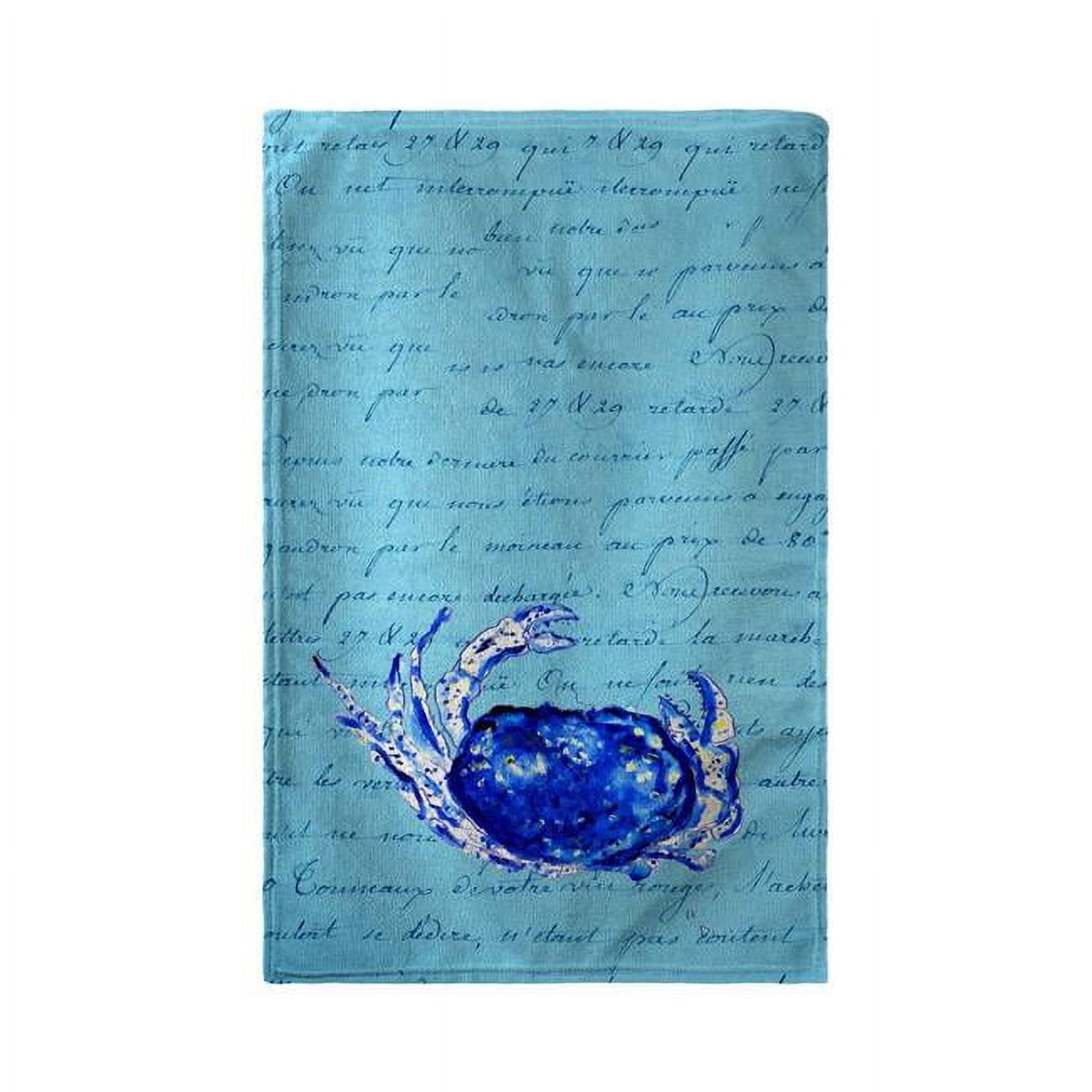 30 x 50 in. Blue Script Crab Beach Towel - Walmart.com