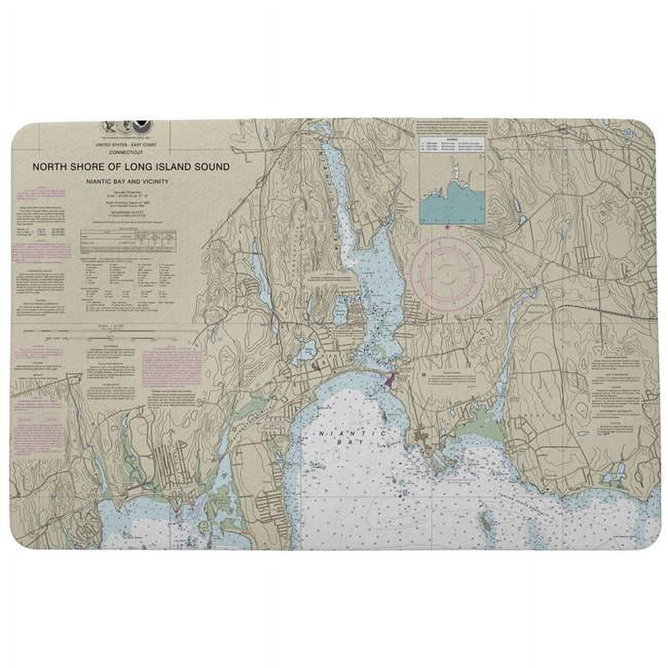30 x 50 in. North Shore Long Island to Niantic Bay, CT Nautical Map ...