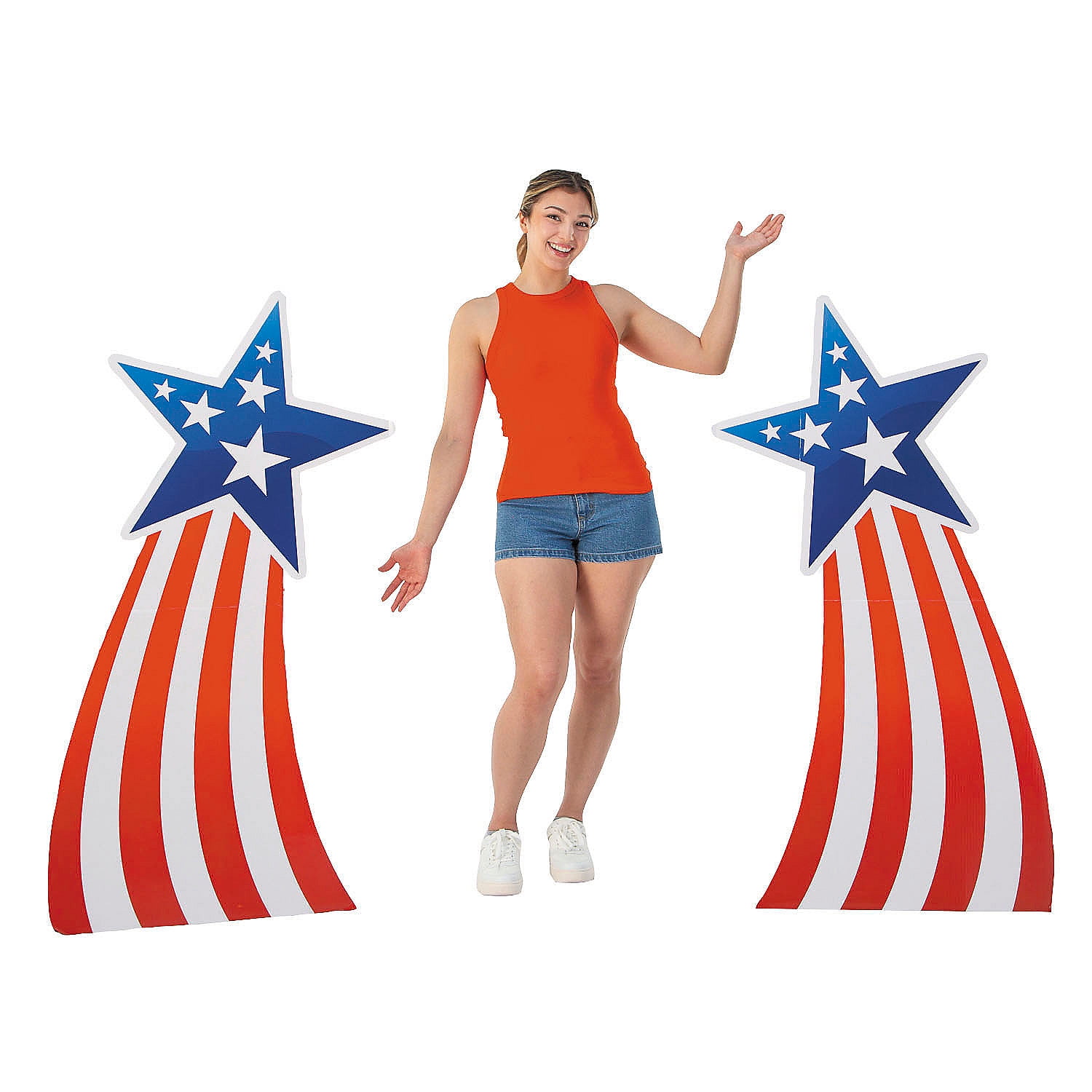 30" x 54" Patriotic Shooting Stars Cardboard Cutout Stand-Up Set - 2 ...