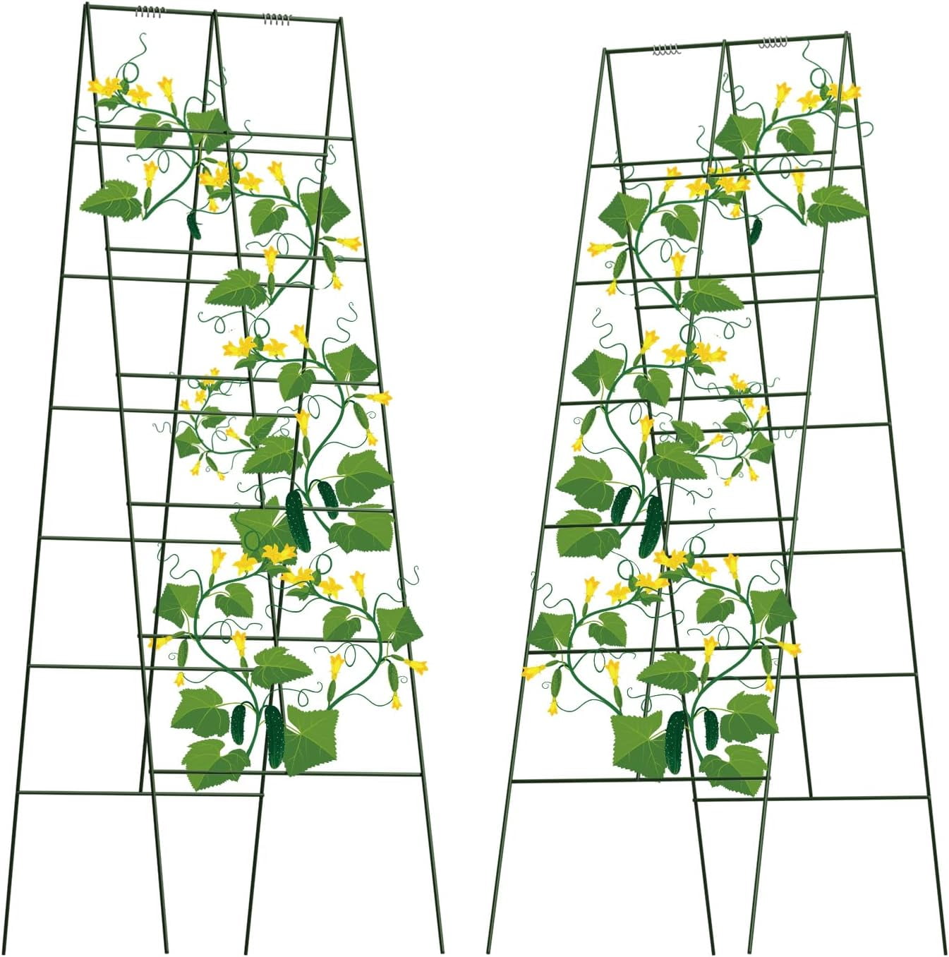 30" x 56" Foldable Cucumber Trellis with Zip Ties Plant Support A Frame ...