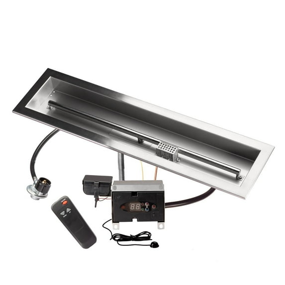 30" x 6" Remote Control Fire Pit Burner Kit, Electronic Ignition ...