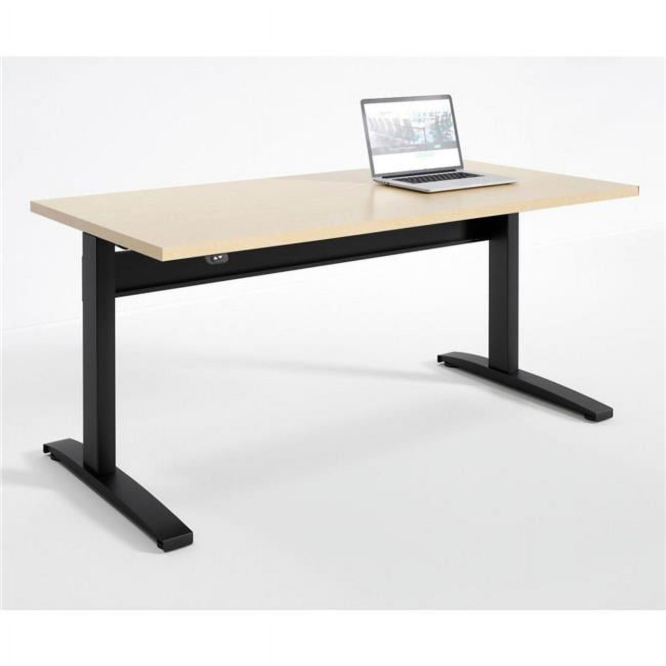 30 x 60 in. RightAngle Hardrock Maple with Black Base Bonita Electric Height Adjustable Desk ...