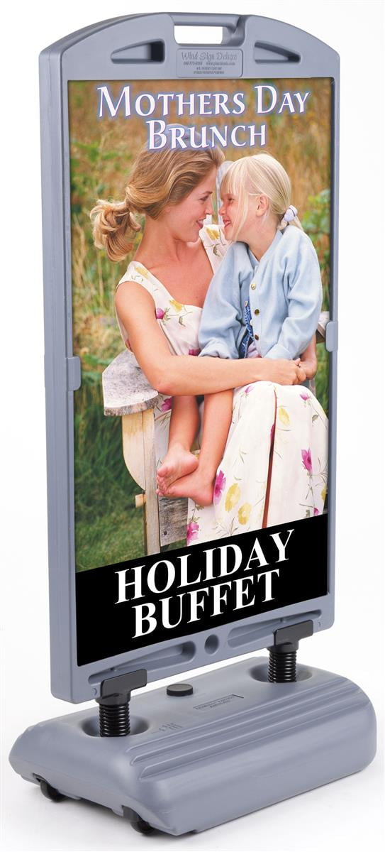 30 x 62 x 18-Inch, Silver Finish Plastic Poster Stand With Fillable ...