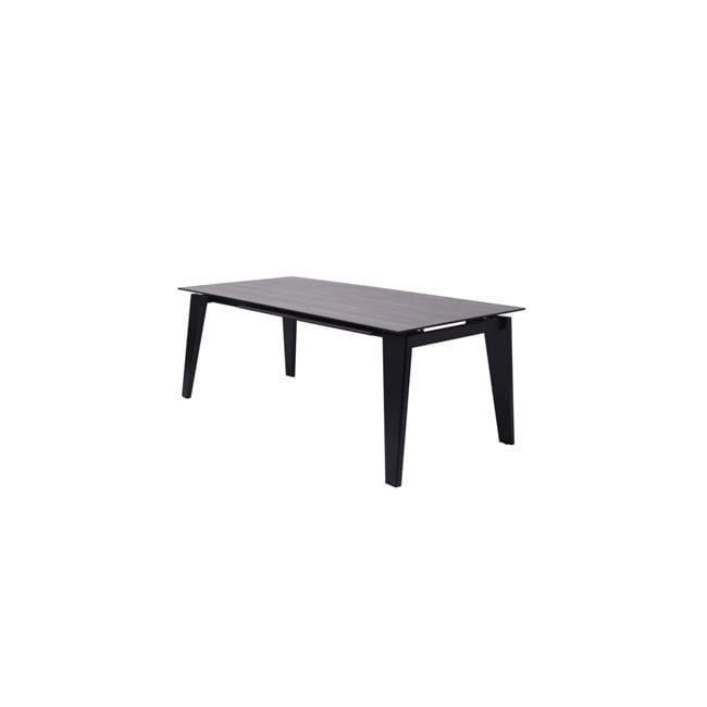 30 x 71 x 39 in. Gray & Black Ceramic & Glass Top Extendable Dining ...