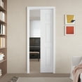 30" x 80" 6 Panel Pocket Door with Soft Close, Molded Solid Core Door ...