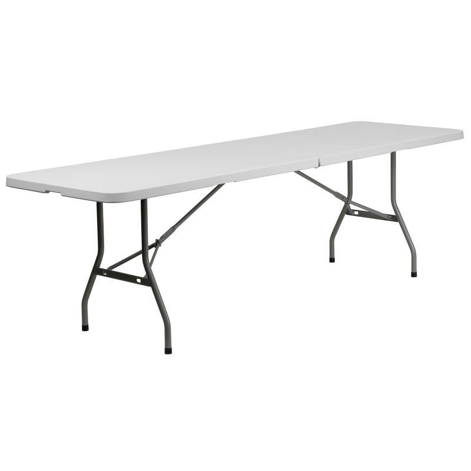 30'' x 96'' Granite White Bi-Fold Plastic Folding Table with Carrying ...