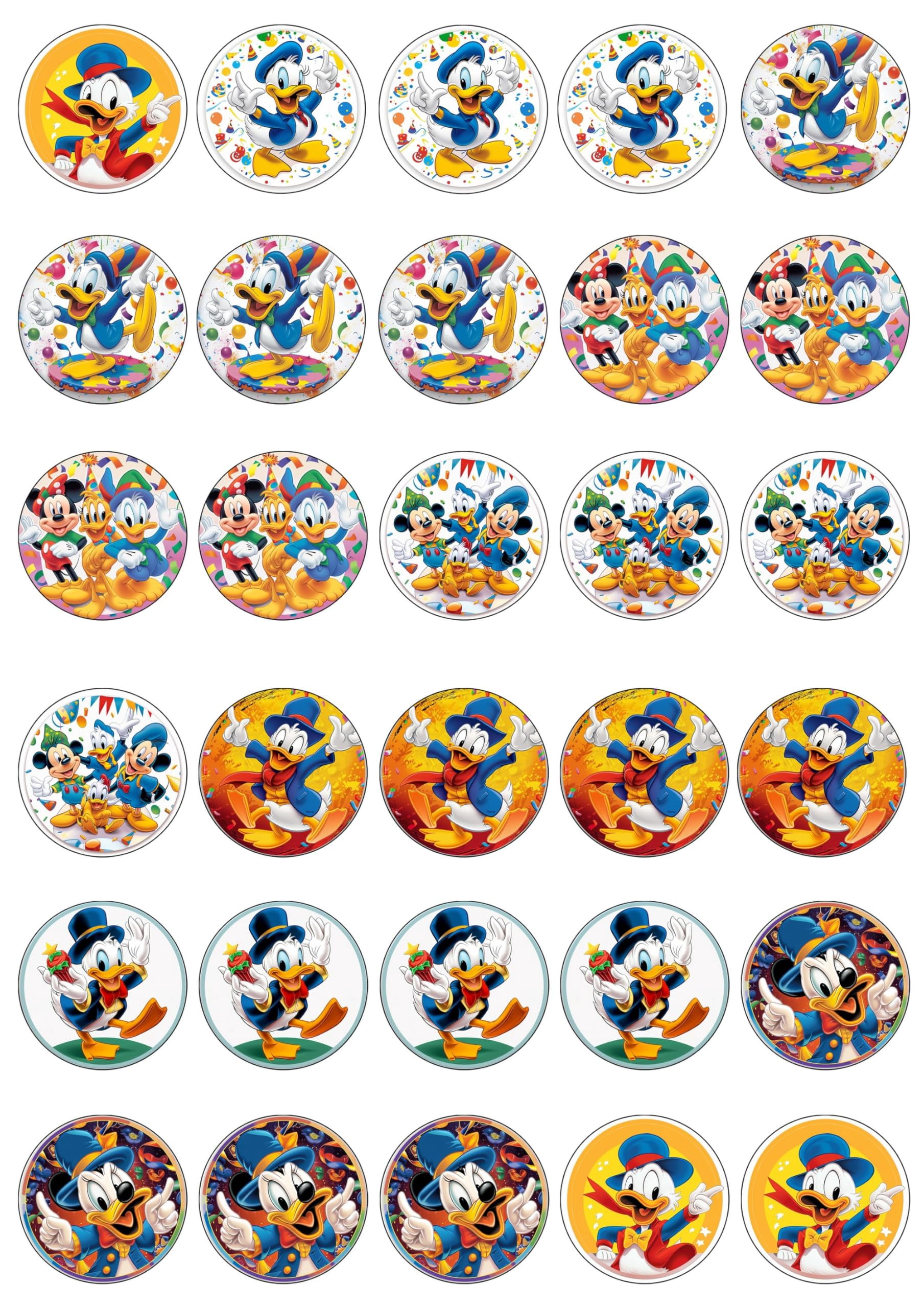 30 x Edible Cupcake Toppers – Cartoon Duck Inspired Collection of ...
