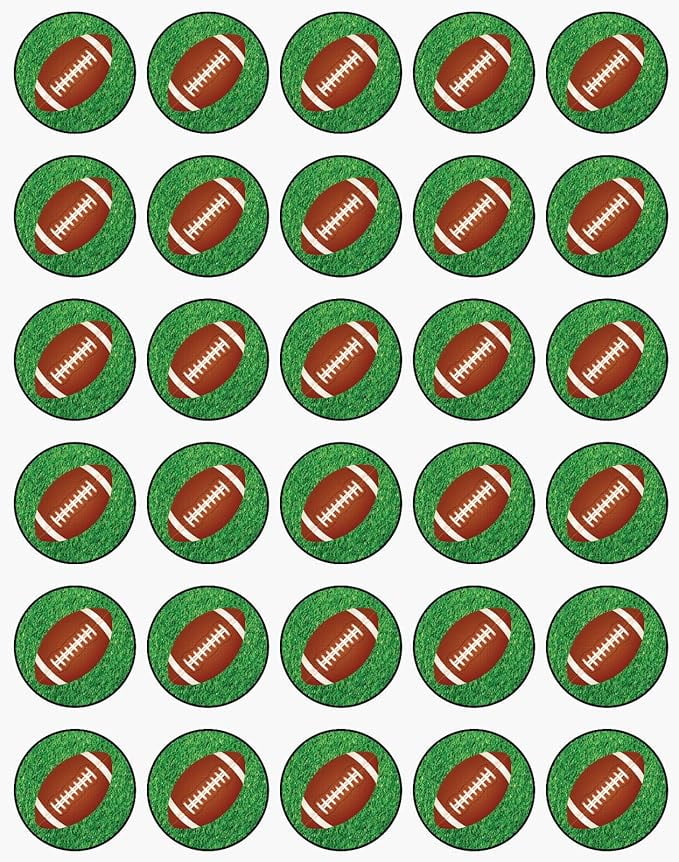 30 x Edible Cupcake Toppers Themed of Football Collection of Edible ...