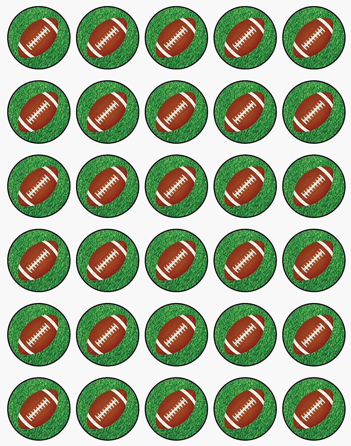30 x Edible Cupcake Toppers Themed of Football Collection of Edible ...
