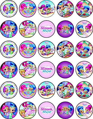 30 x Edible Cupcake Toppers Themed of Shimmer and Shine Collection of ...