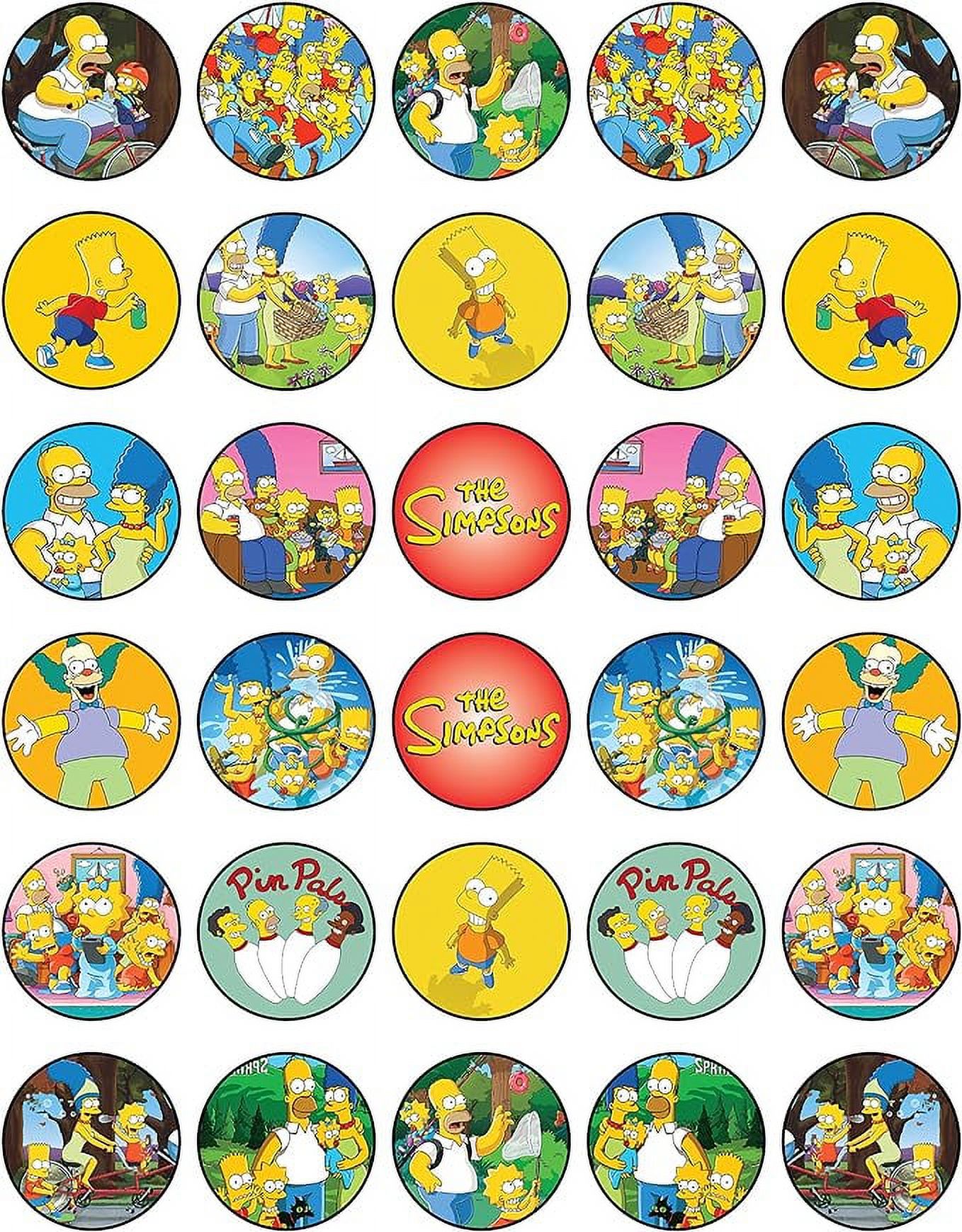 30 x Edible Cupcake Toppers Themed of Simpsons Collection of Edible ...