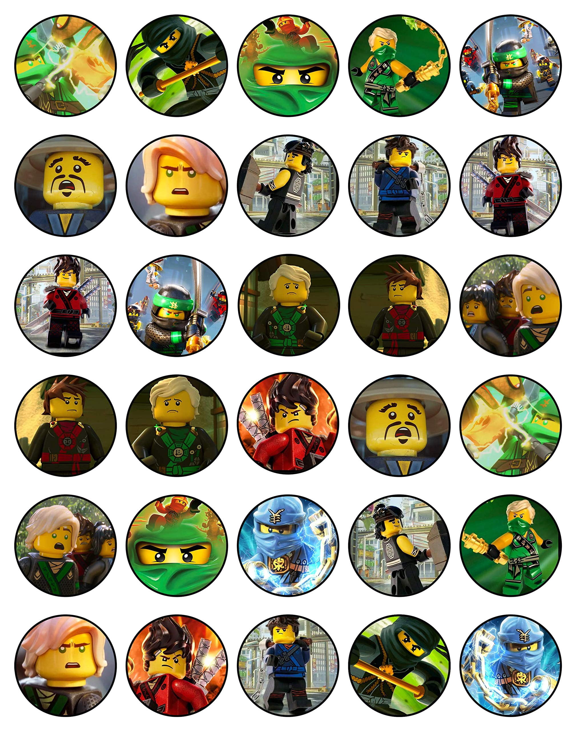 30 x Edible Cupcake Toppers Themed of The Ninjago of Edible Cake ...
