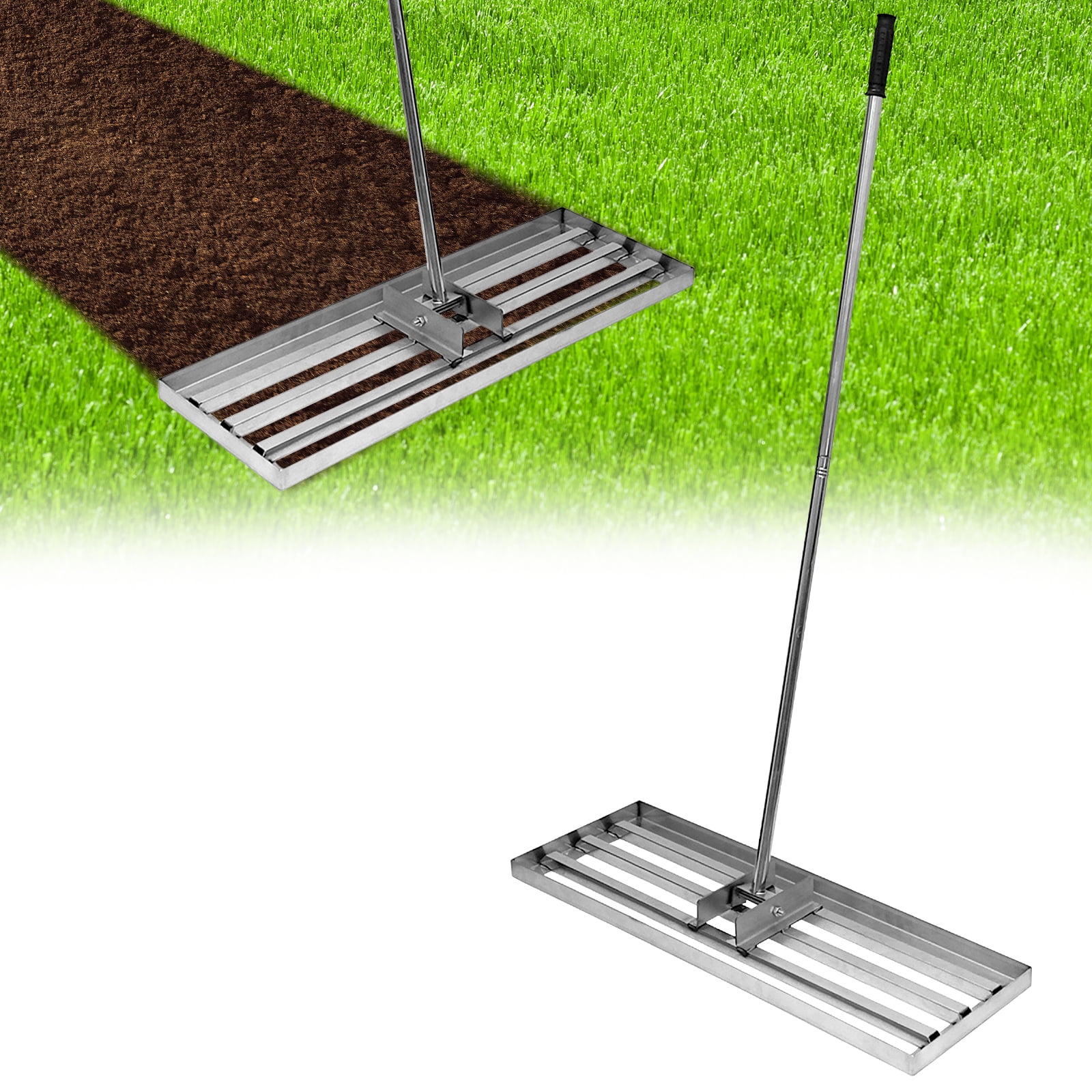 30"x10" Heavy Duty Lawn Leveling Rake - Stainless Steel w/ 35-71 ...