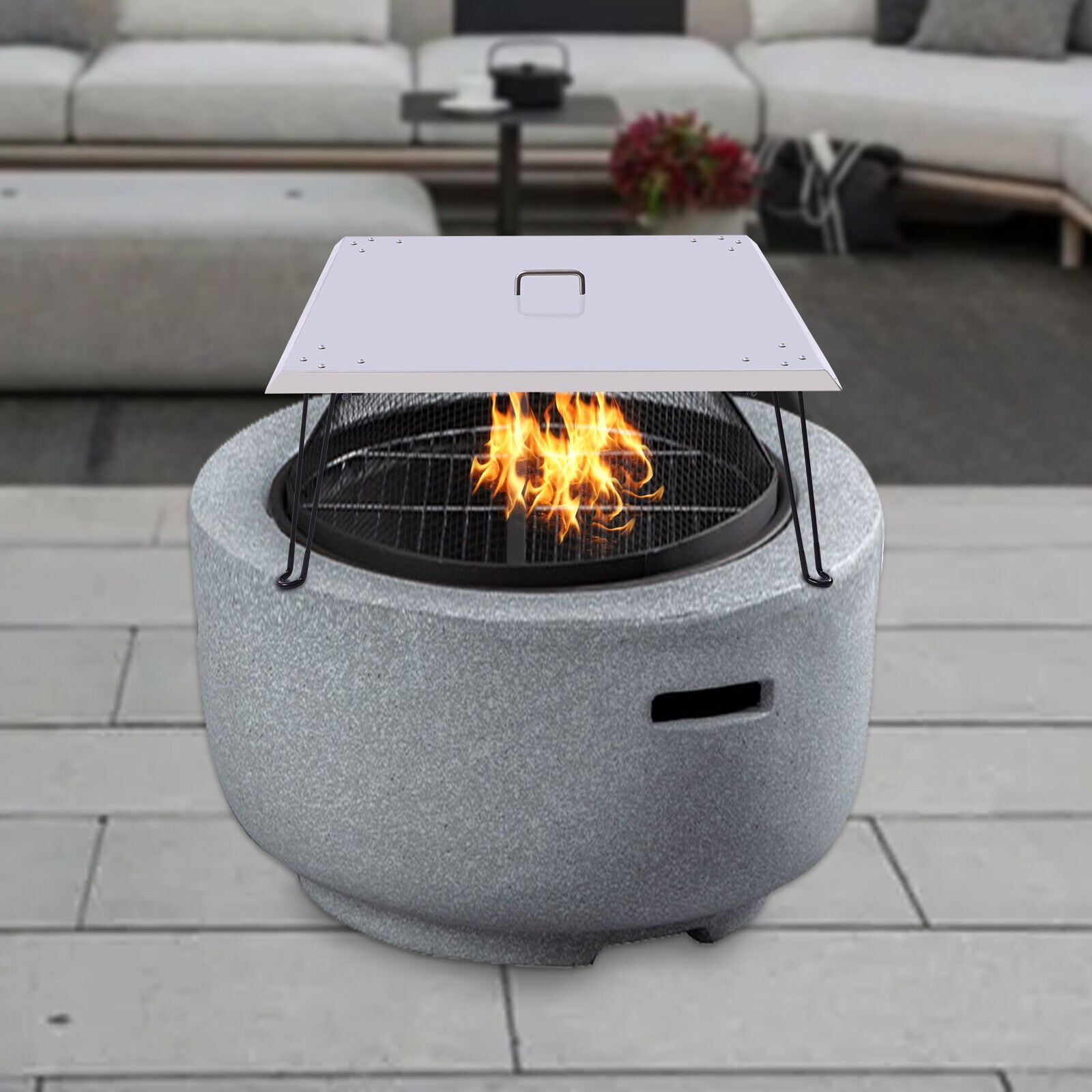 30"x30" Handle Heat Lid Heat Deflector-Turn Fire Pit into a Patio ...