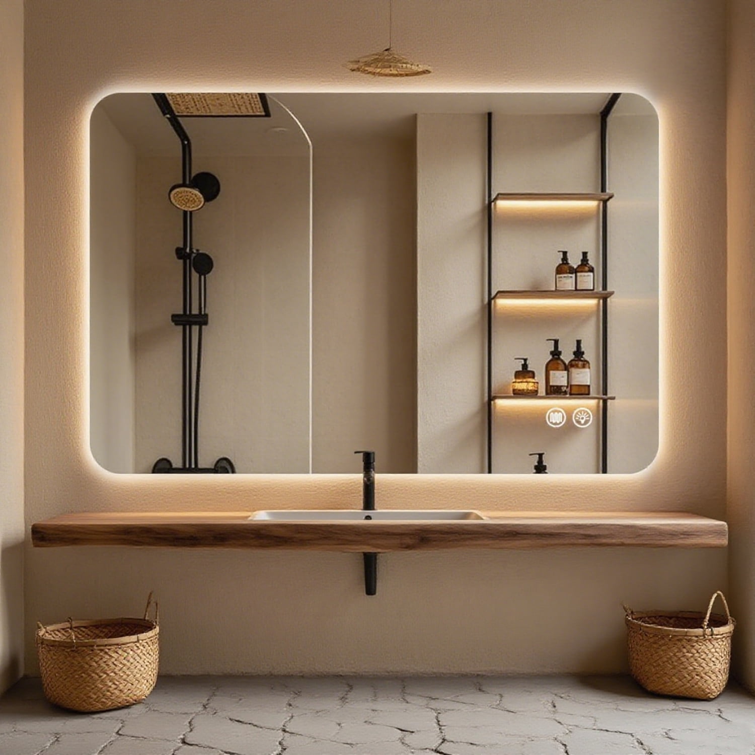 30"x40" Vanity Mirror with Lights for over Sink, Modern Led Bathroom ...