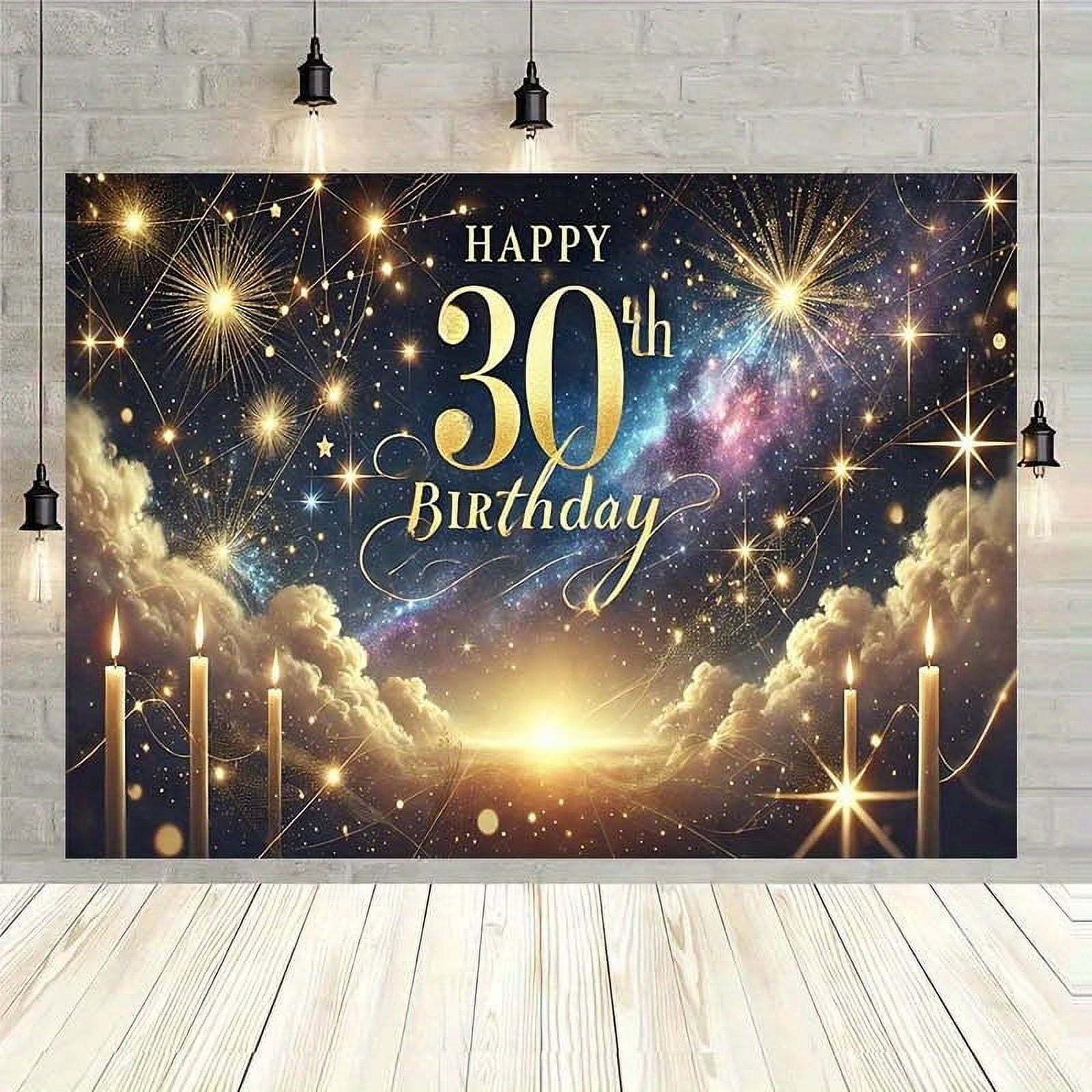 30 years old Golden Star Happy birthday background Backdrop wall ...