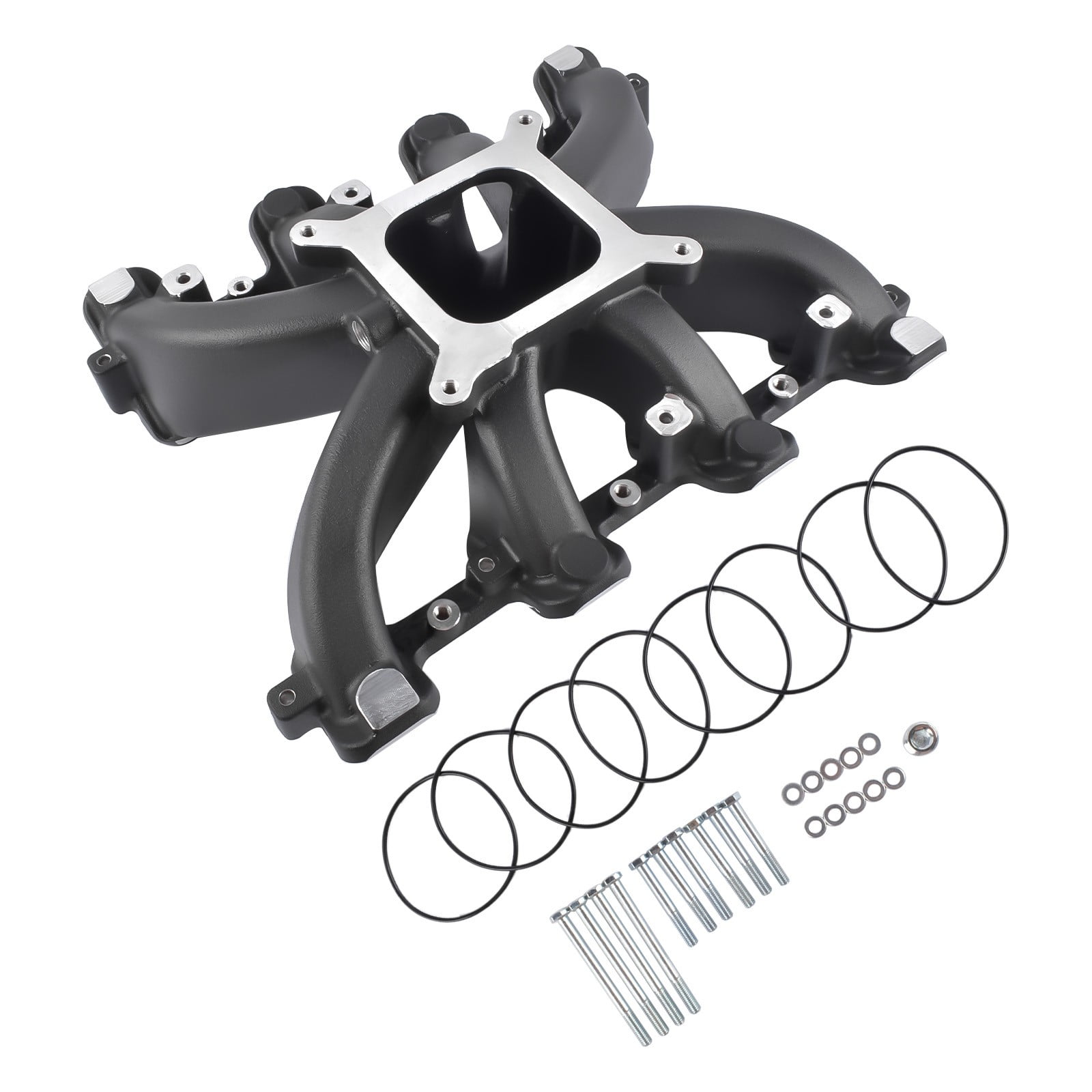 300-132 Single Plane Carb Intake Manifold Black For GM LS Gen III IV ...