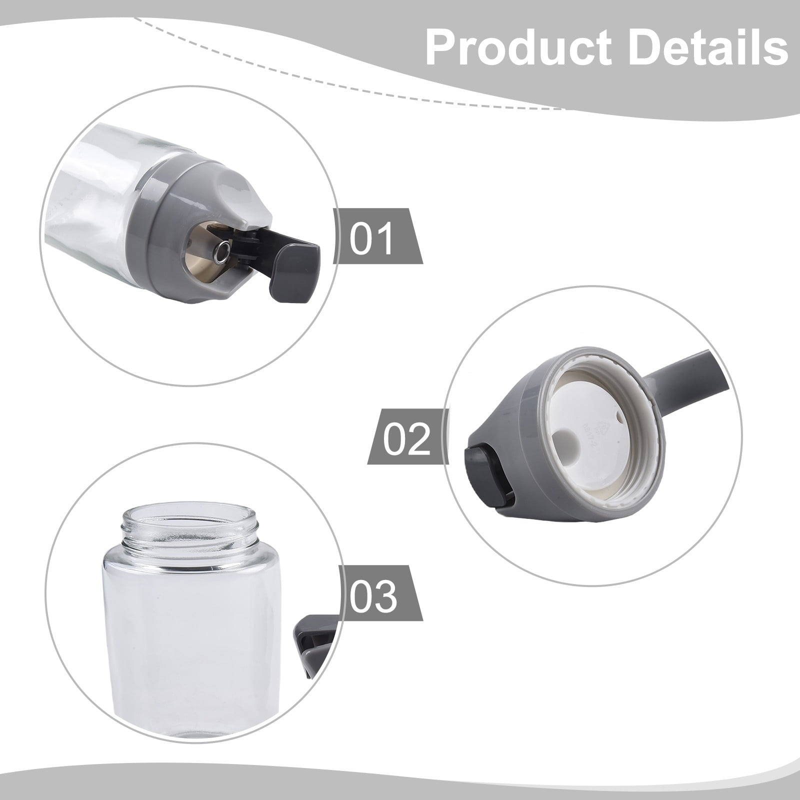 300/600Ml Oil Bottle Oil Vinegar Bottle Dispenser Baking Bbq Kitchen Fryer 300ml - Gray ...