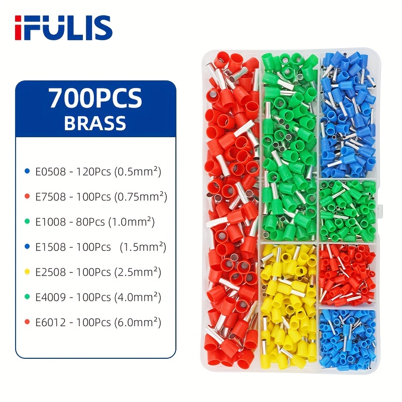 300/700/800/1200/1800/1900PCS Boxed VE Tube Pin Terminal Insulated ...