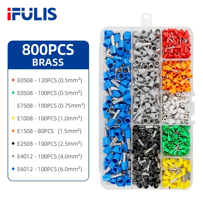 300/700/800/1200/1800/1900PCS Boxed VE Tube Pin Terminal Insulated ...