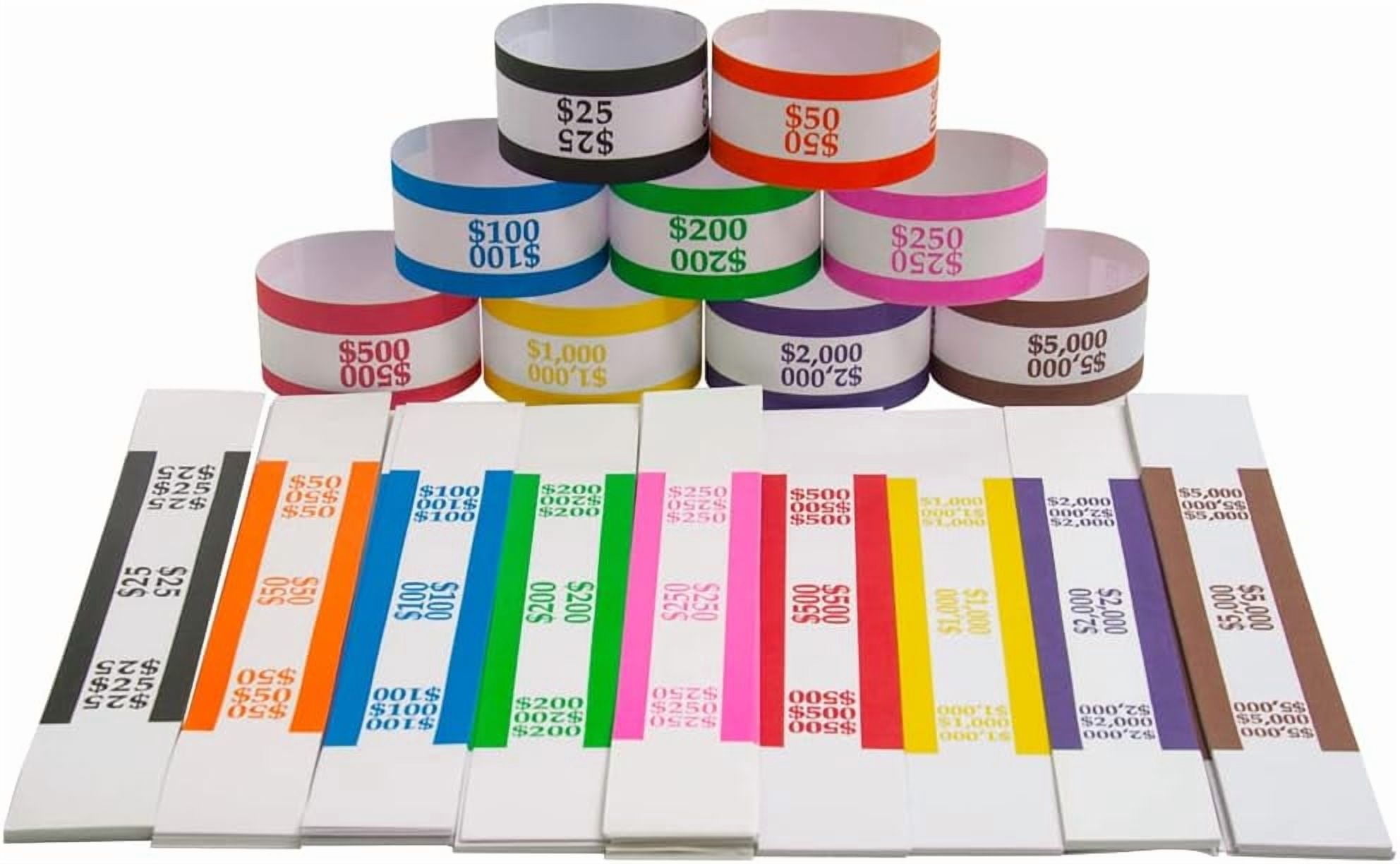 300 Assorted Currency Straps Self Sealing Money Bands Pack 300 ...