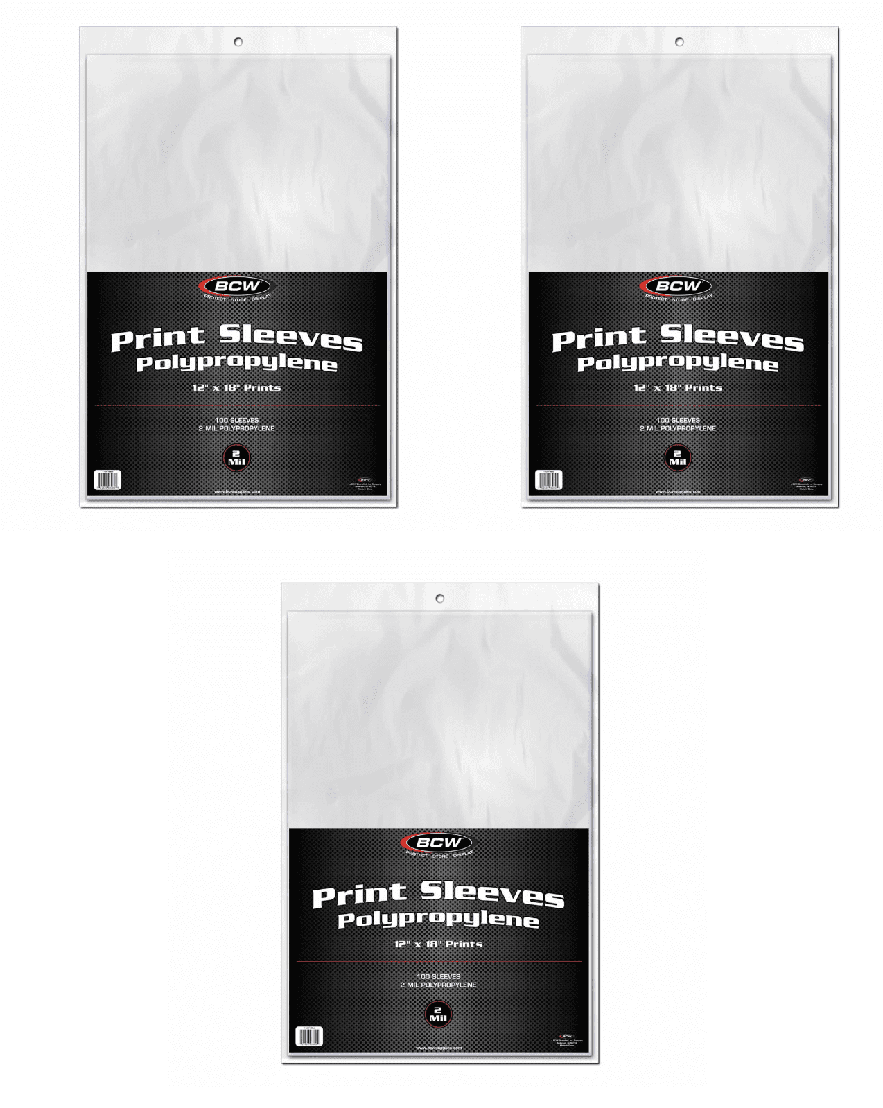 (300) BCW 12x18 Large Photo Print Sleeves - Protect Photos, Posters (3 ...