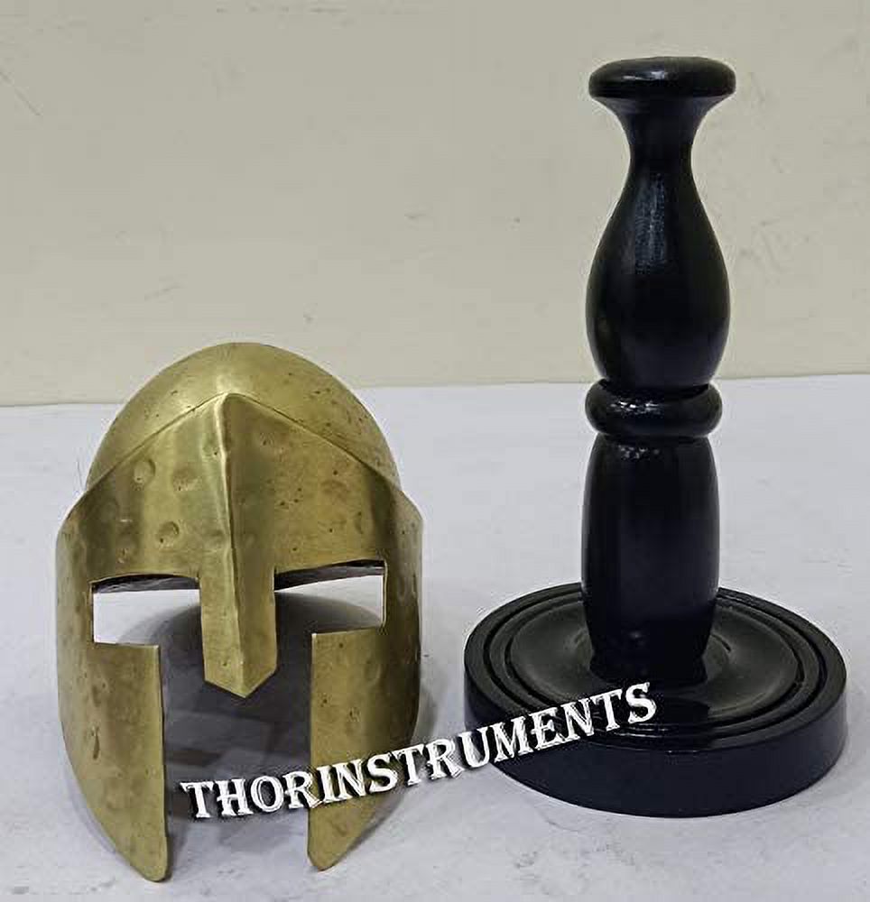 300 Brass Medieval Spartan Mini Helmet On Display Stand Home & Office ...