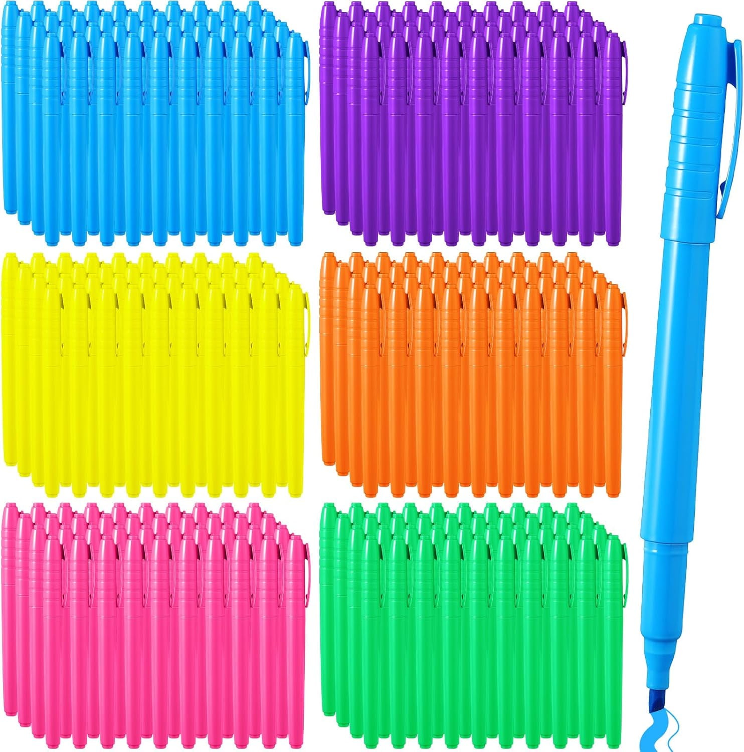 300 Bulk Pack Highlighter Markers Chisel Tip Highlighter Pens Bright ...