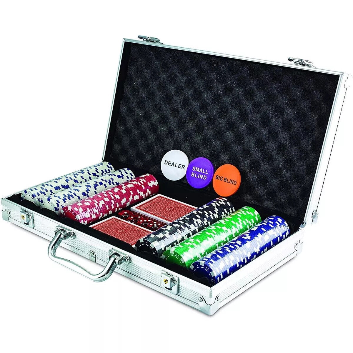 300 Chip Dice Style Poker Set in Aluminum Case - Walmart.com