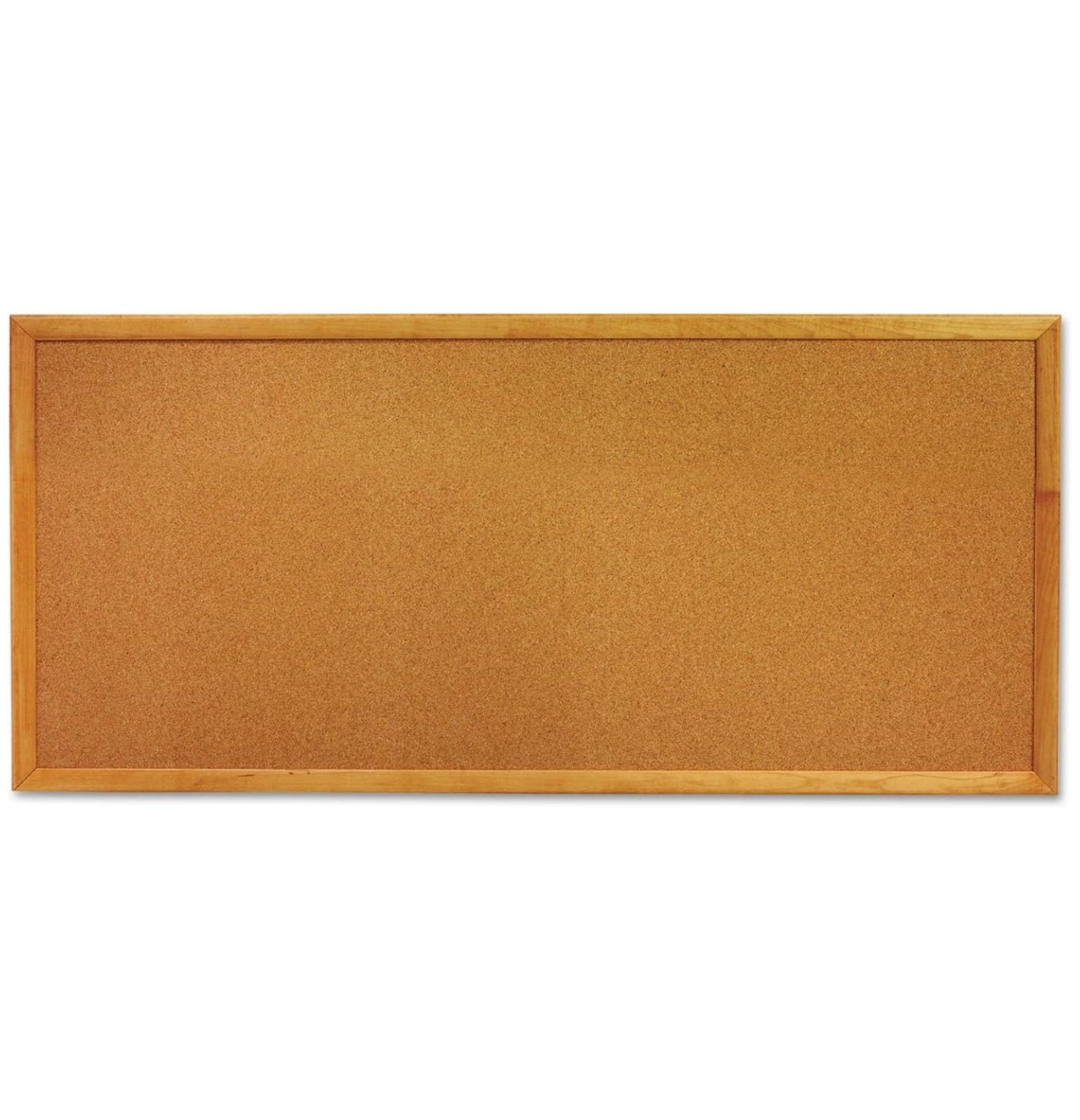 300 Classic Series Slim Line Cork Bulletin Board, 12 x 36, Oak Finish ...