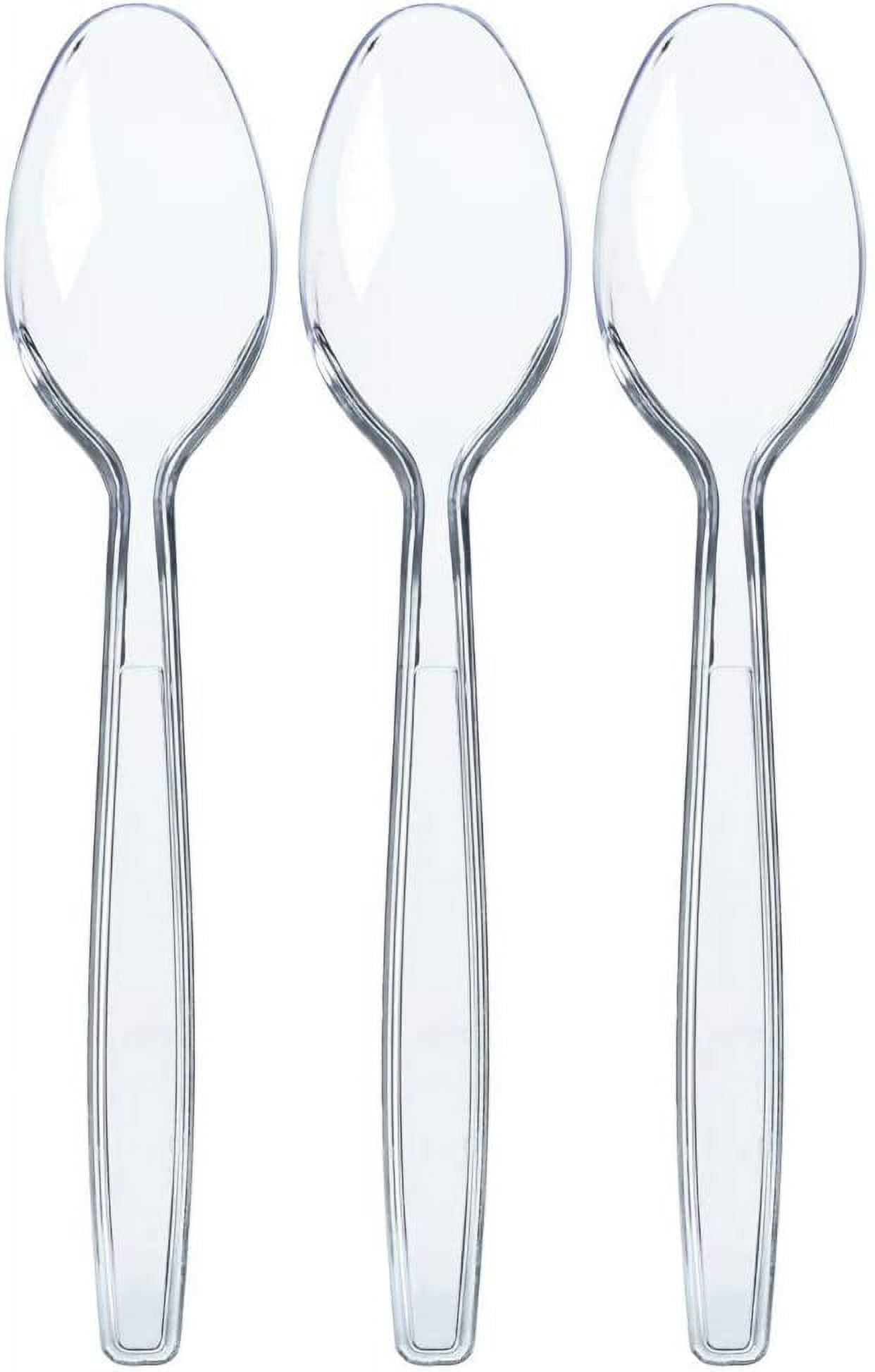 300 Clear Plastic Spoons Bulk - Plastic Silverware Spoons - Plastic ...