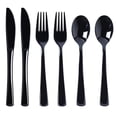 300 Count Black Plastic Silverware Heavy Duty Disposable Cutlery Set ...