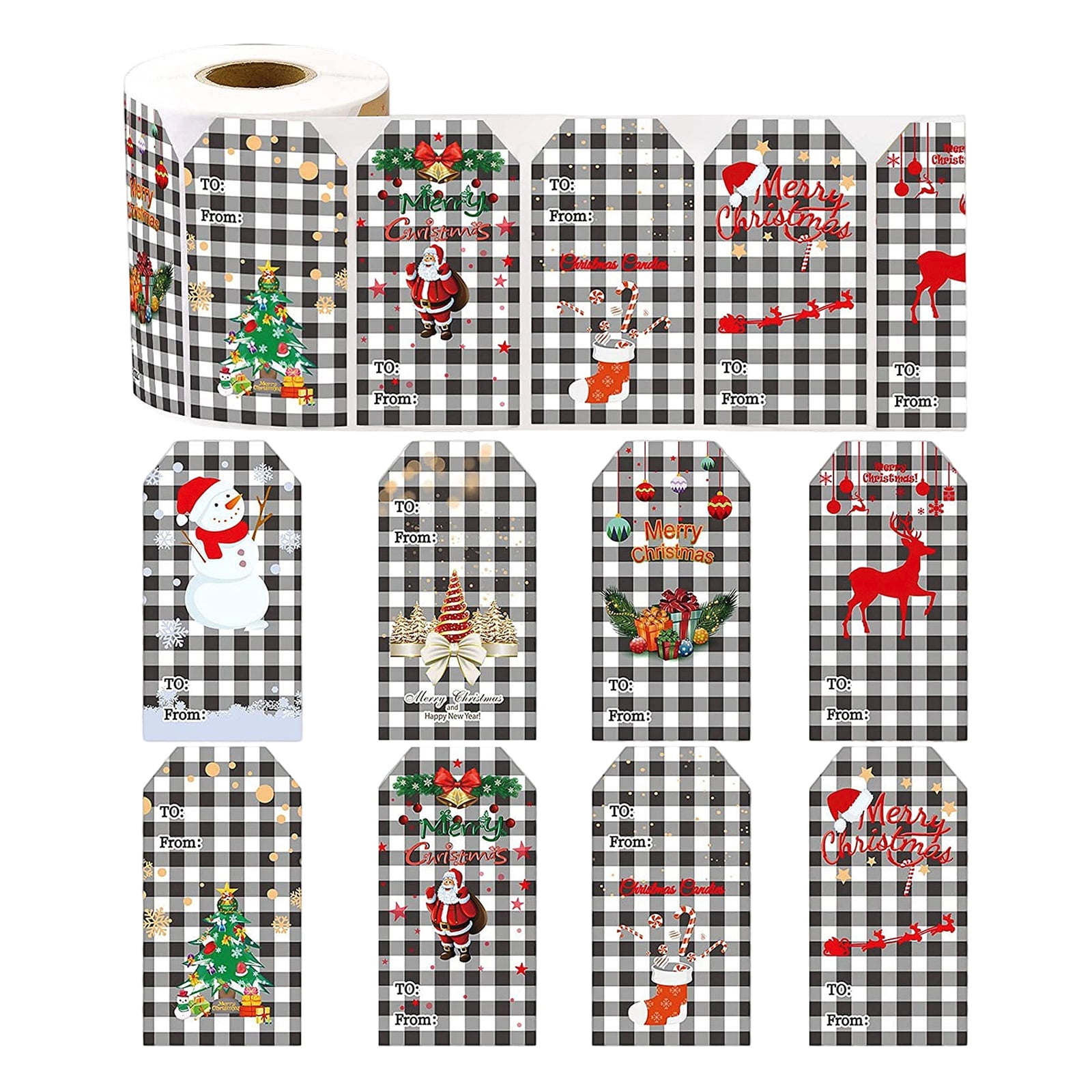 300 Count Christmas Self Adhesive Sticker Labels, 10 Christmas Themed ...