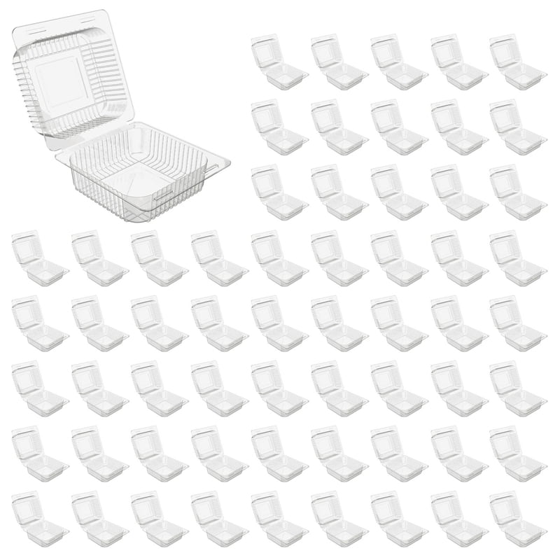 300 Count Clear Plastic Hinged Clamshell Takeout Tray Food Clamshell ...