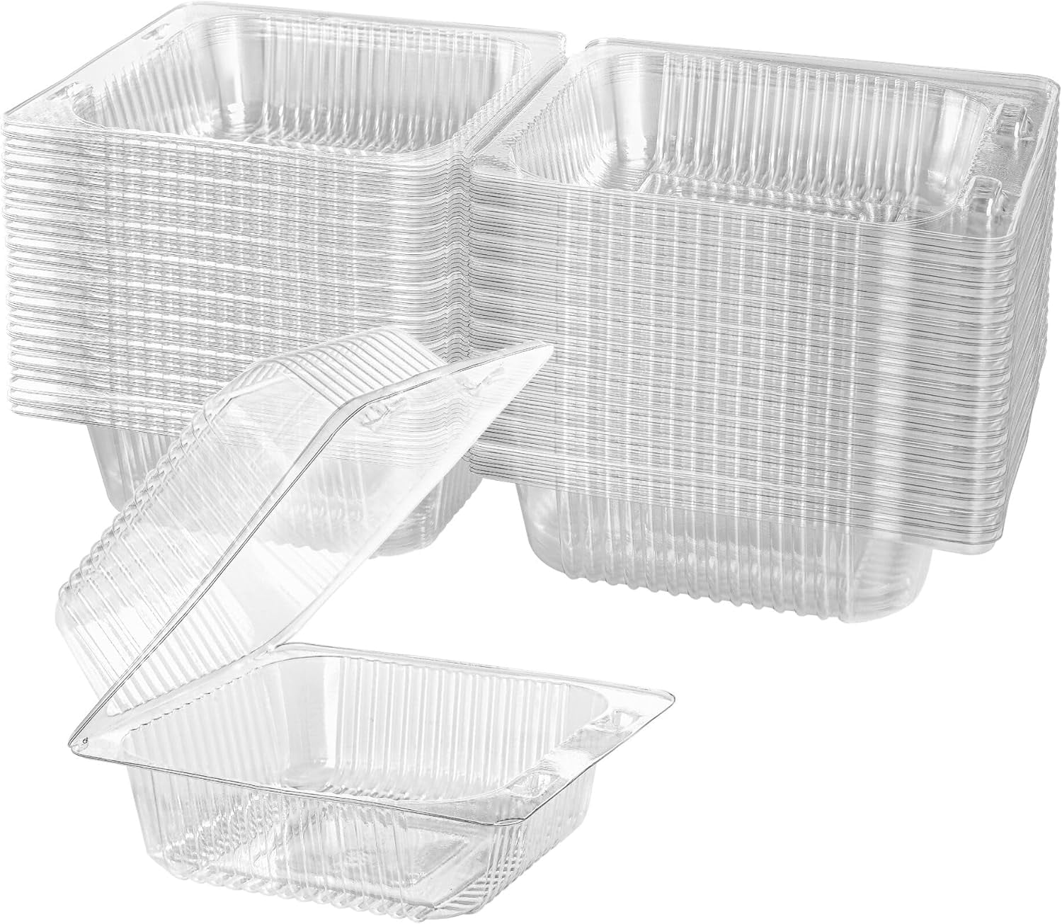 300 Count Clear Plastic Hinged Take Out Containers Clamshell Takeout ...