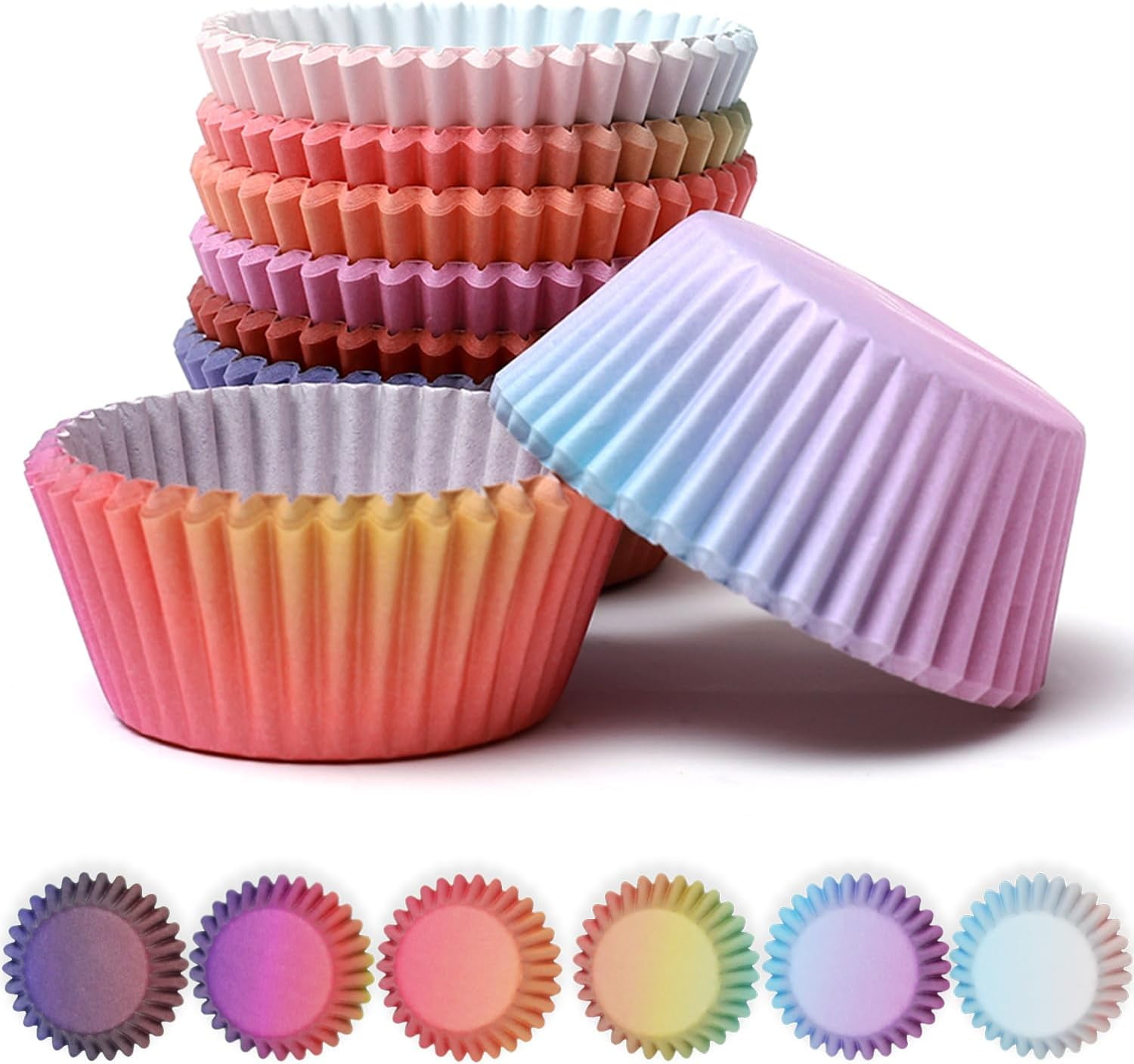 Bakepacker 300-Count Gradient Cupcake Liners, Standard Size Food Grade ...