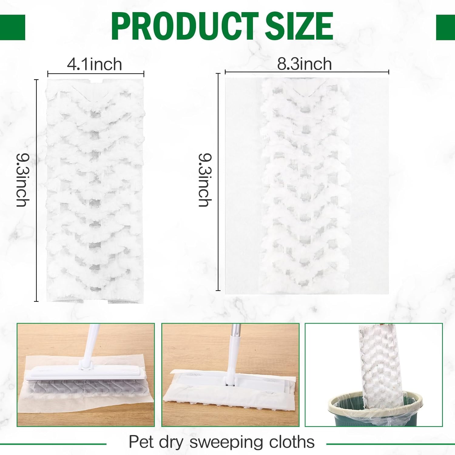 300 Count Heavy Duty Dry Sweeping Cloths Compatible with Sweeper Mop ...