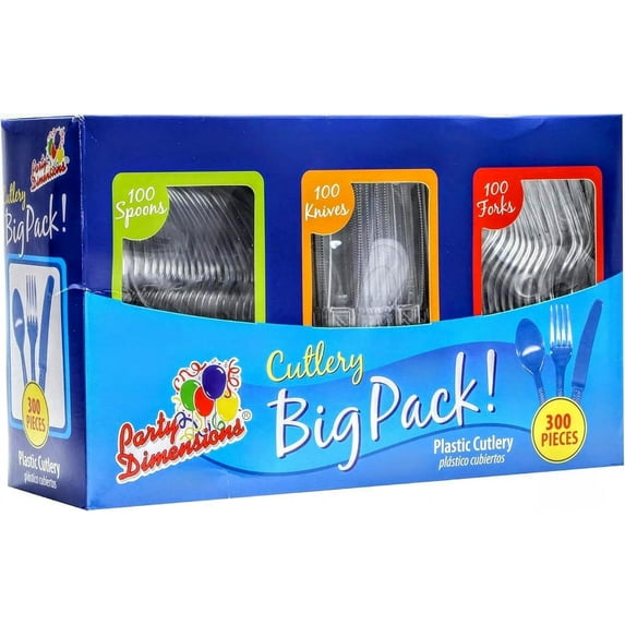 300 Count Plastic Cutlery Combo Box, Disposable Clear Plastic ...