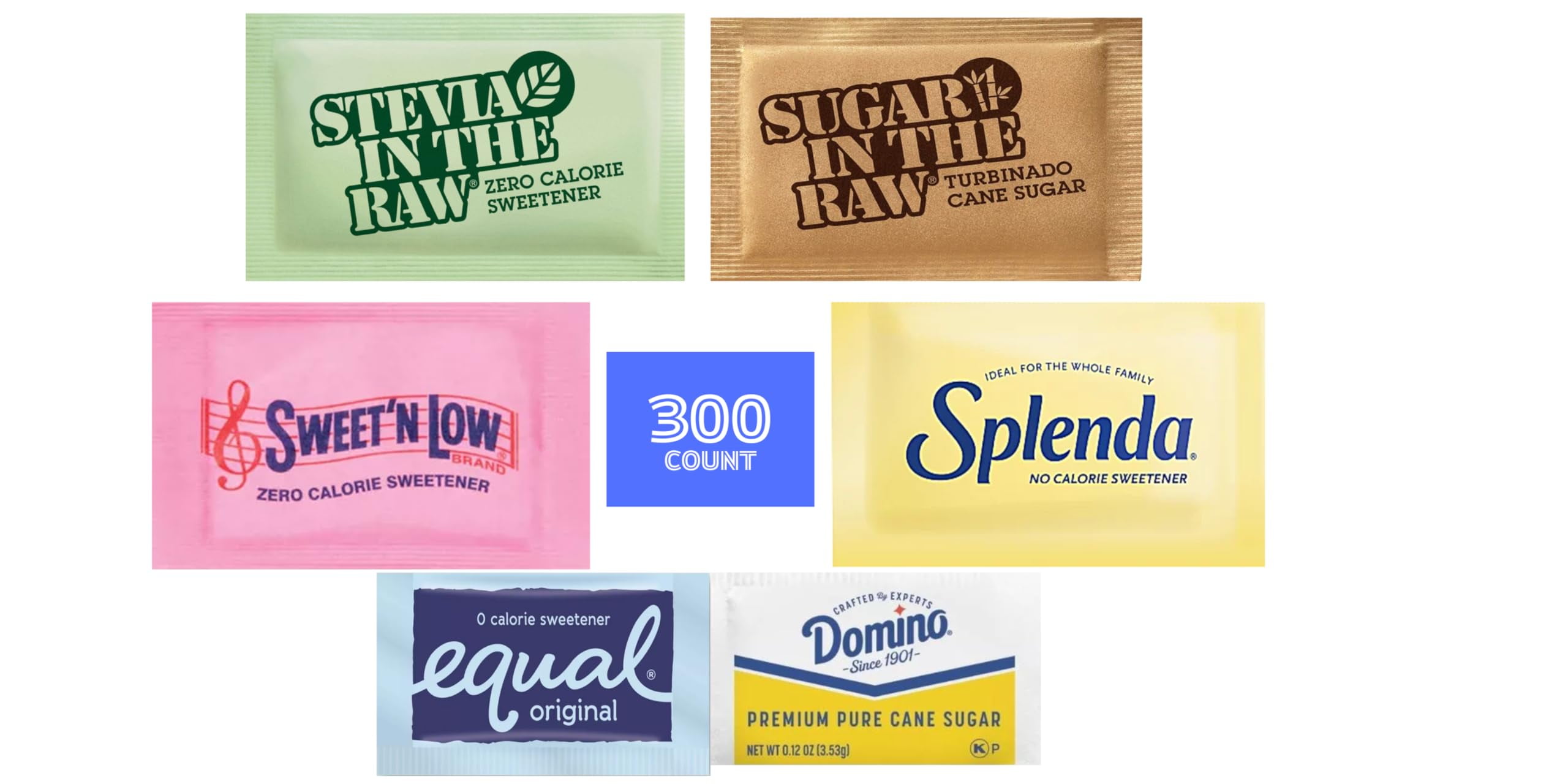 300 Count | Sugar and Sweetener Packets | Sugar Substitute | Pure Cane ...