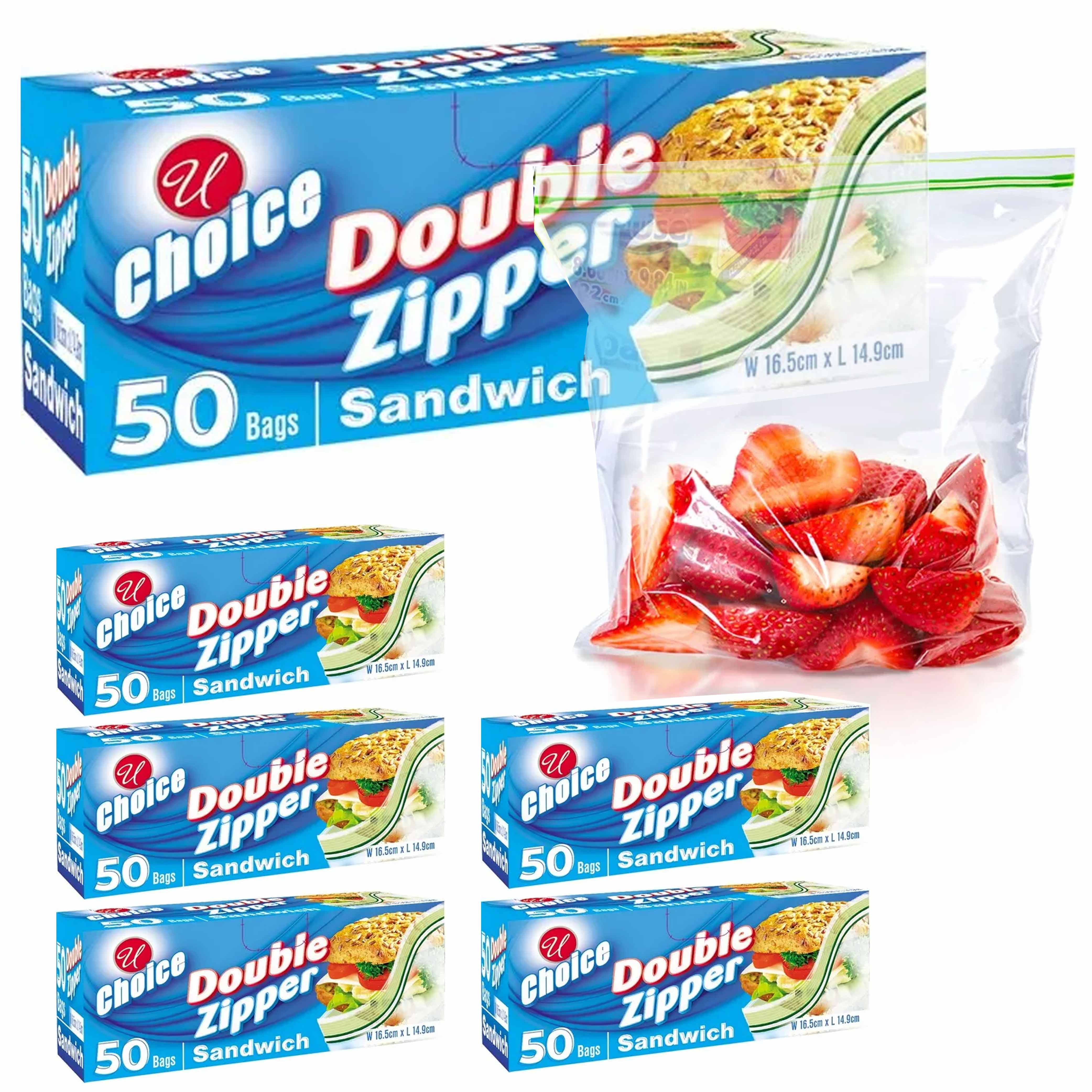300 Ct Sandwich Bags Double Zipper Press Seal Lock Zip Poly Food ...