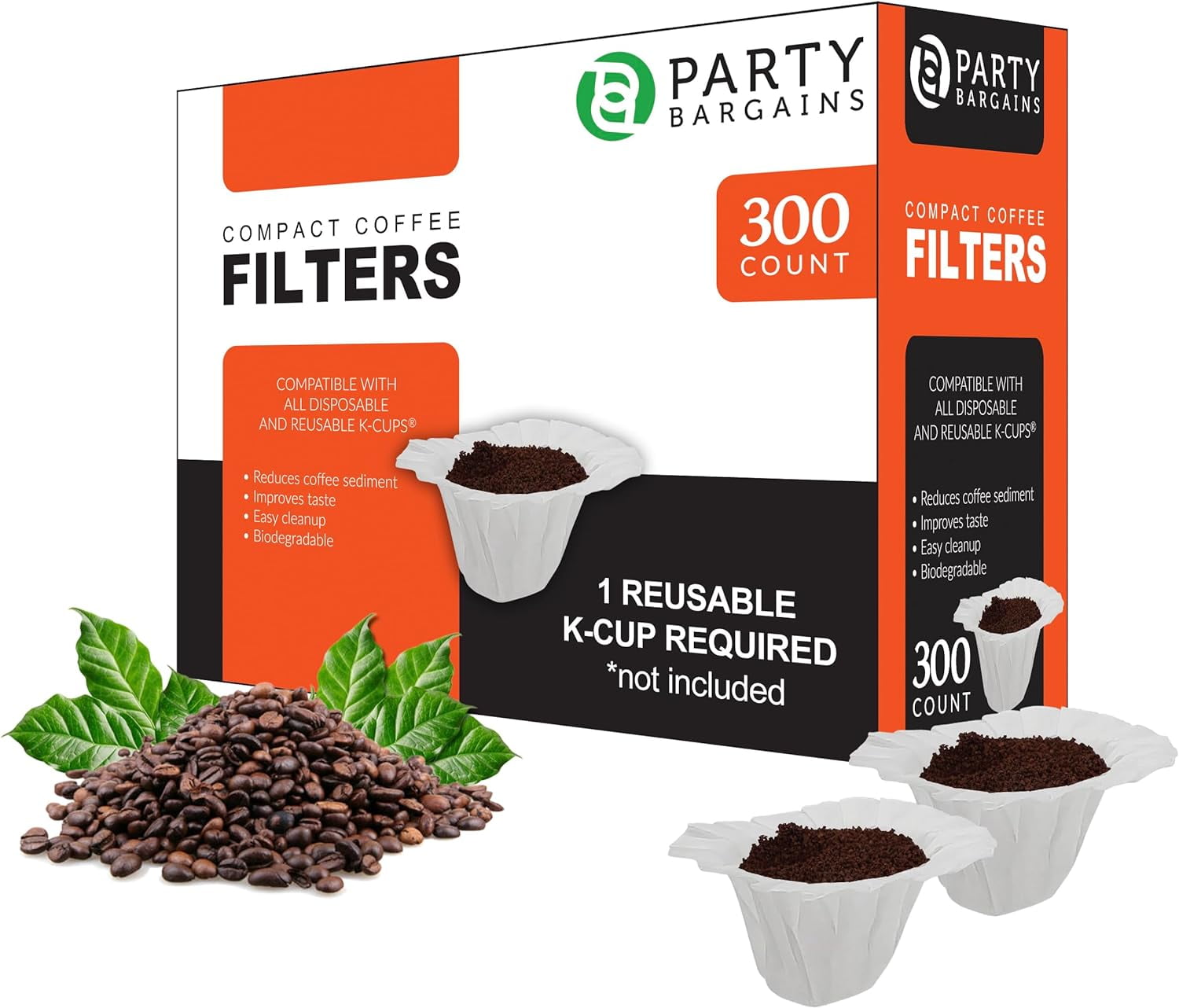 300 Disposable Paper Coffee Filters – White Compact Design for Keurig ...