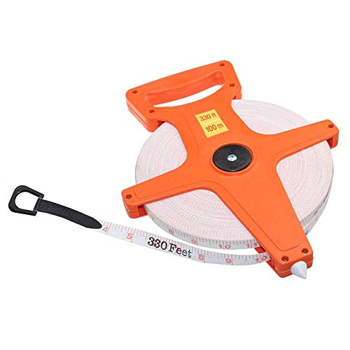 300 Feet (100 Meters) Open Reel Measure Tape with Retractable Blade ...